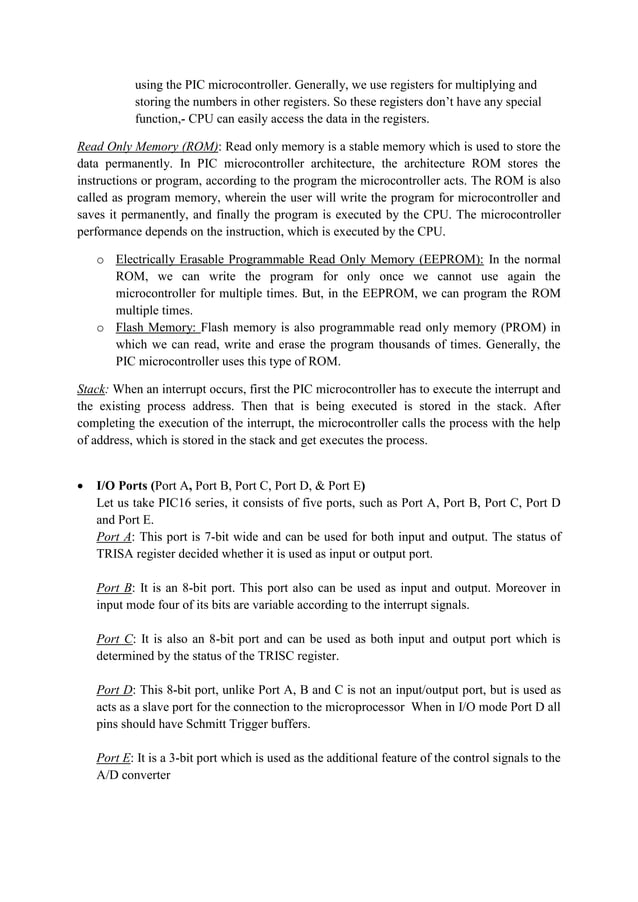 Pic Microcontroller Architecture Pdf Operating Systems Computer Software And Applications