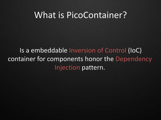PicoContainer | PPT