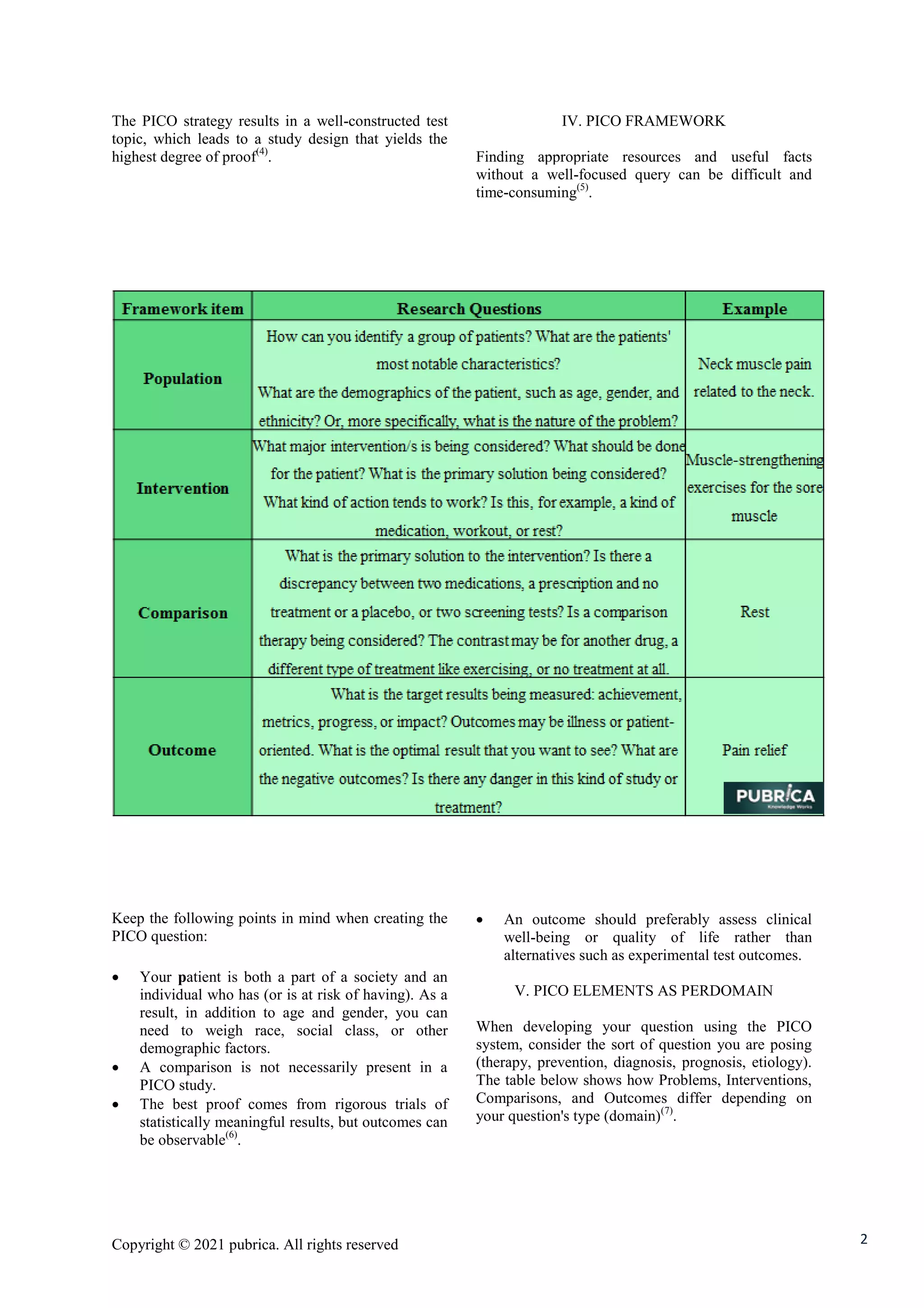 Pico framework for framing systematic review research questions pubrica ...