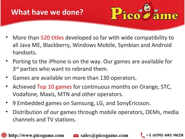 PicoGame Presentation 2013 | PPT