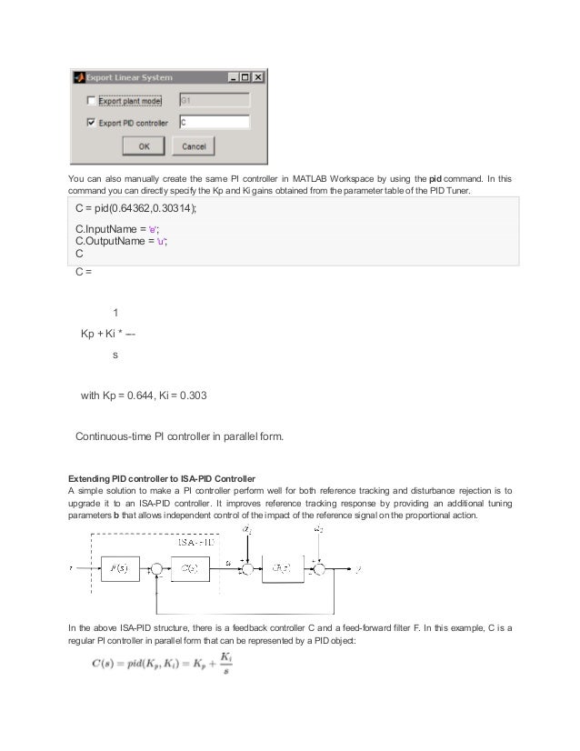 Pi Controller In The Simulink Model Using MATLAB