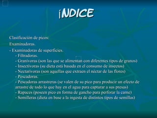 Picos de aves según su alimentación | PPT