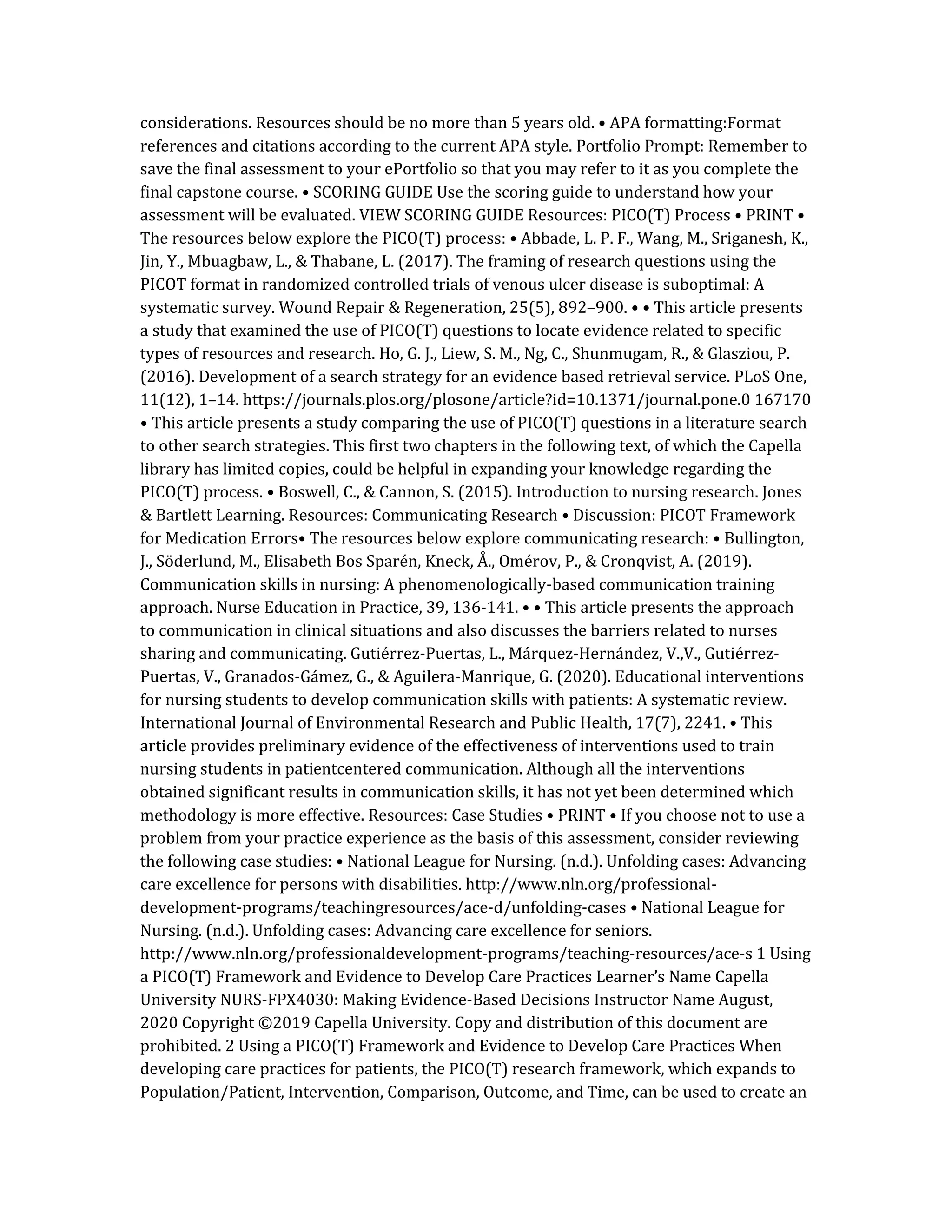PICOT Framework for Medication Errors.docx