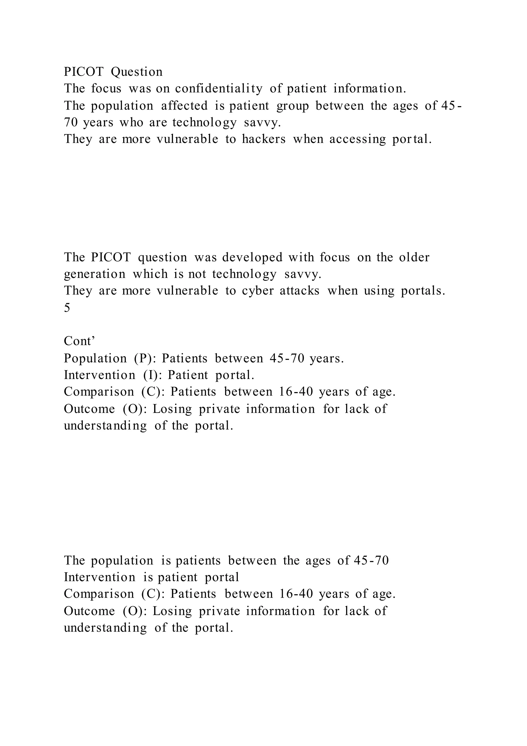 Picot question introduction technology keeps adva | DOCX | Internet ...