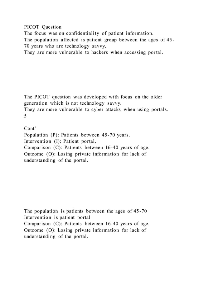 Picot question introduction technology keeps adva | DOCX | Internet ...