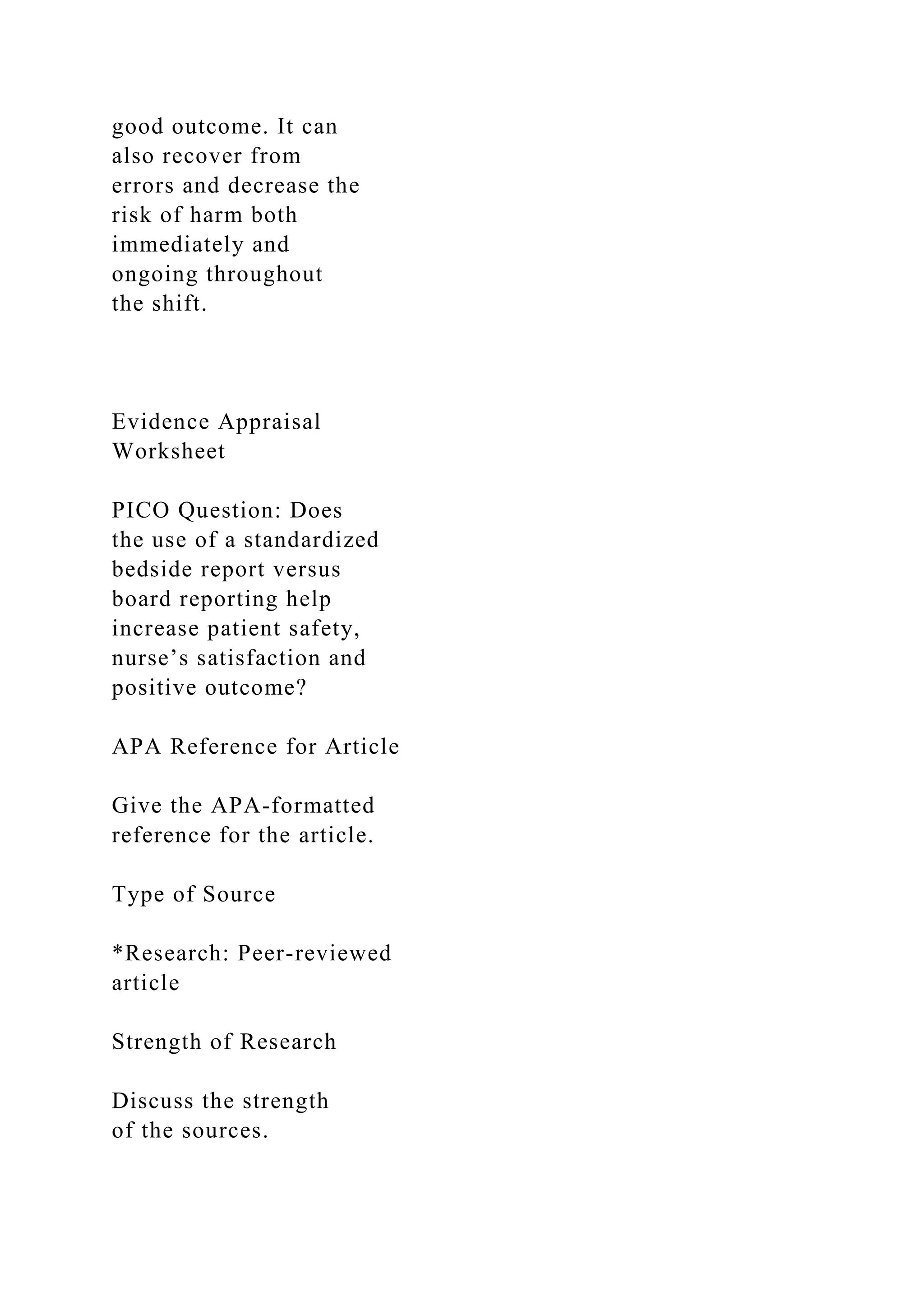 PICO WorksheetWhat is the PICO question Does the use of a s.docx