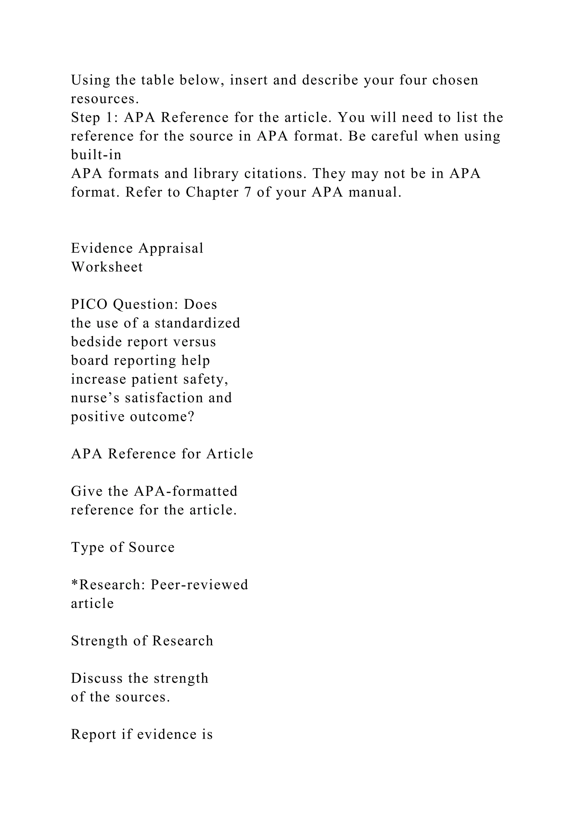 PICO WorksheetWhat is the PICO question Does the use of a s.docx