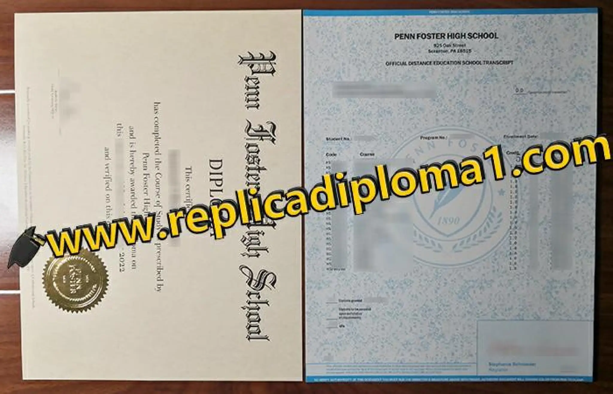 How to create a 100% copy Penn Foster High School certificate and ...