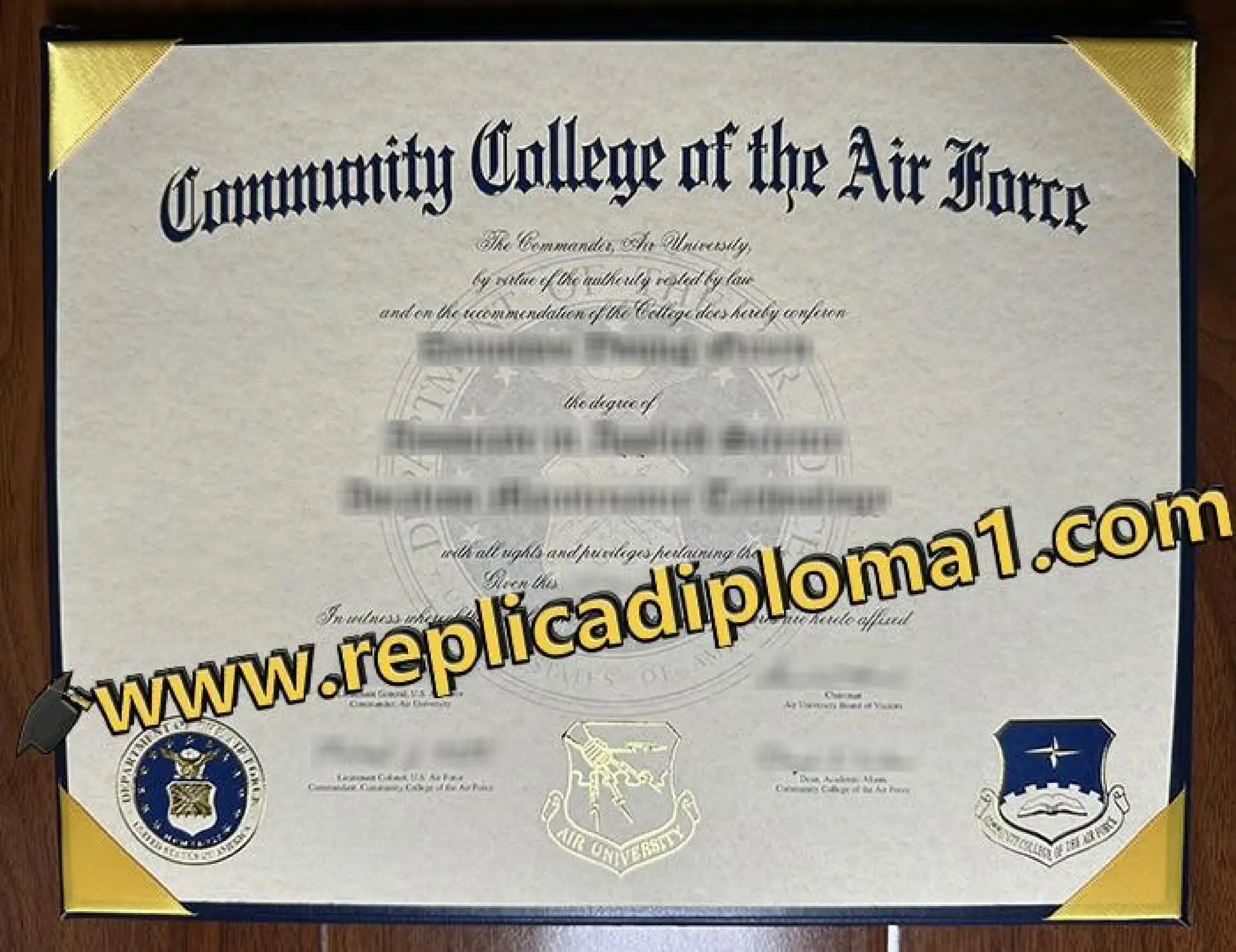 How to create a 100% copy Community College of the Air Force diploma ...