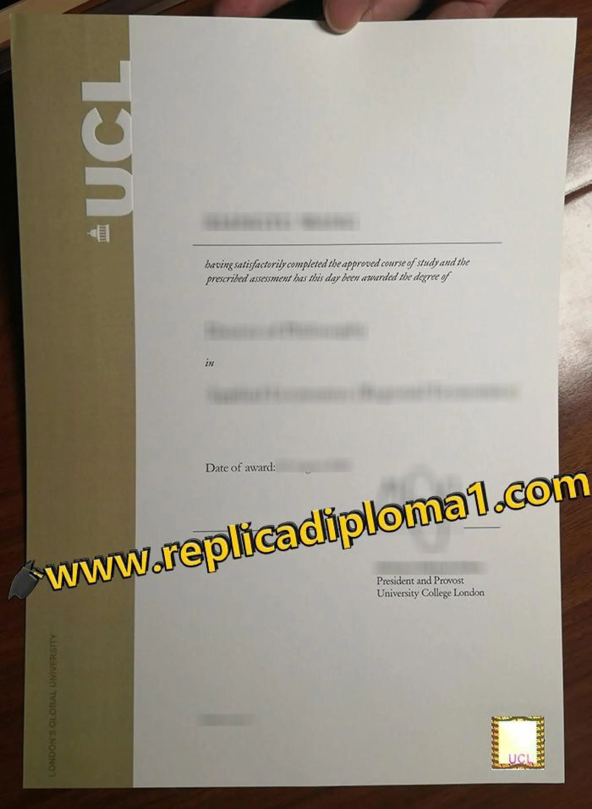 How to create a high quality UCL degree certificate in 2024? | PDF