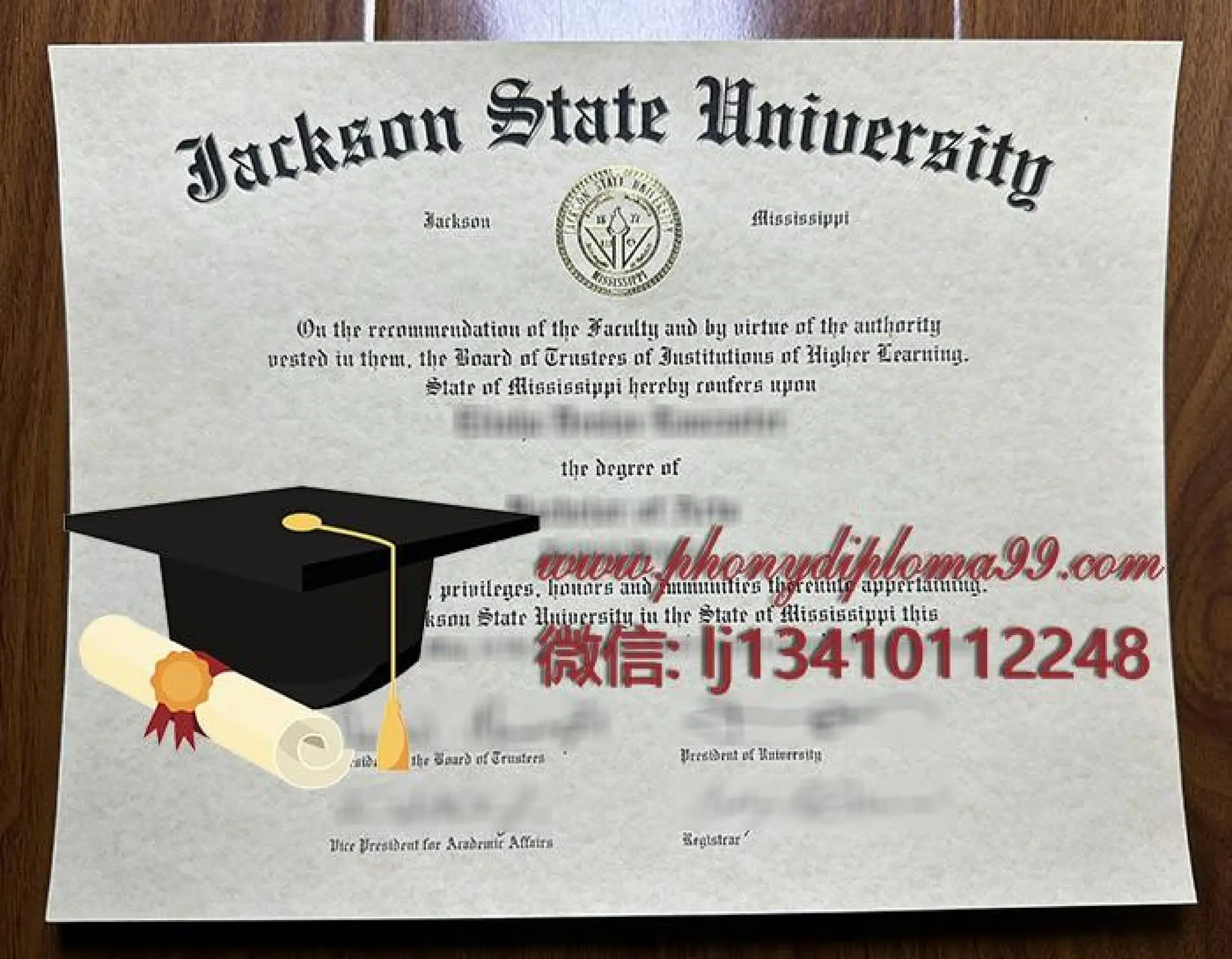 How a Jackson State University degree certificate looks like? | PDF