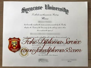 Where to Buy a Syracuse University Fake Diploma? SU Diploma | PPT