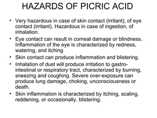 MSDS of Picric acid and ethidium bromide | PPT | First Aid | Injuries