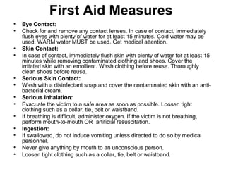 MSDS of Picric acid and ethidium bromide | PPT | First Aid | Injuries