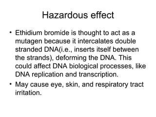 MSDS of Picric acid and ethidium bromide | PPT | First Aid | Injuries
