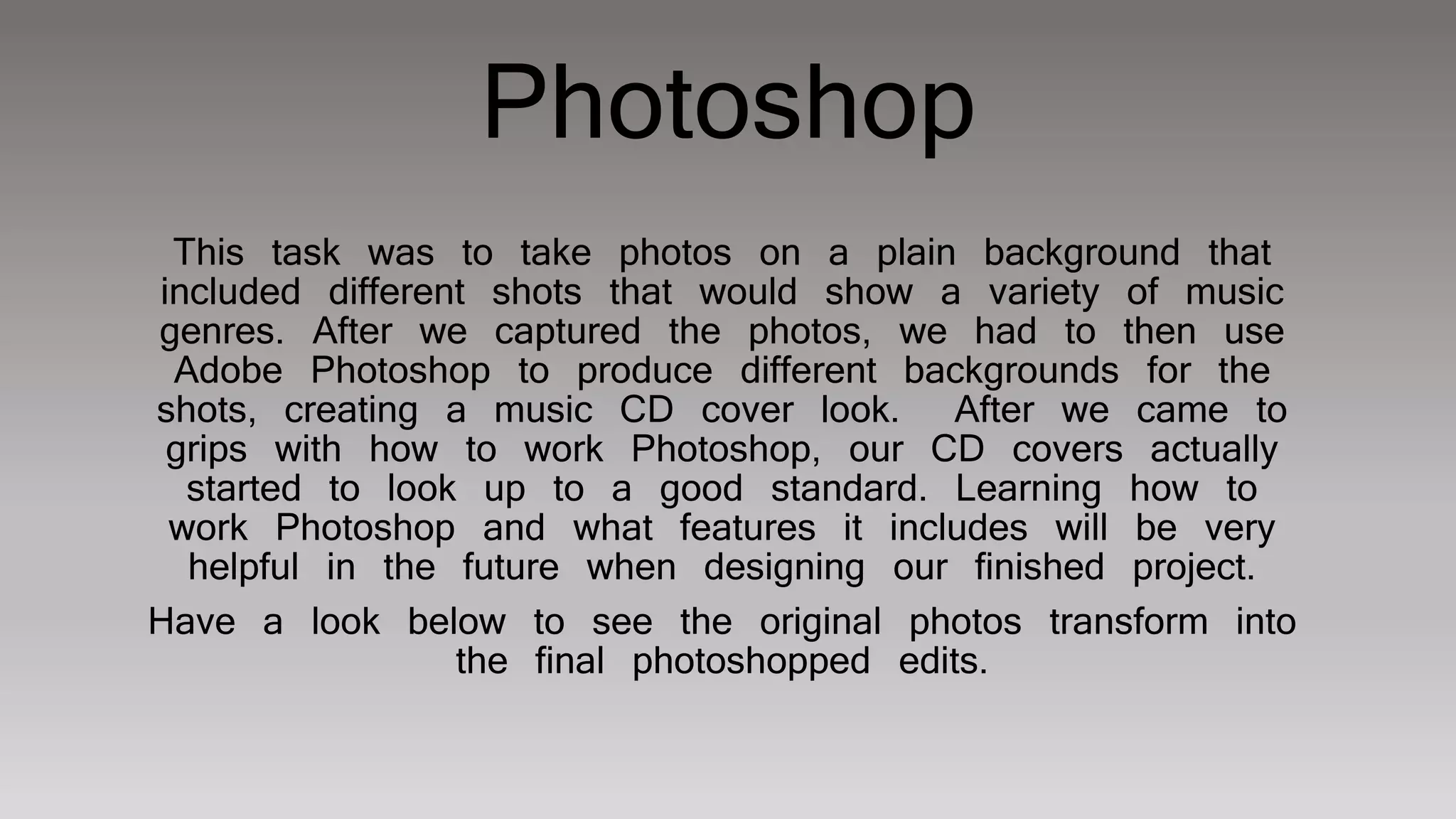 Photoshop task | PPT