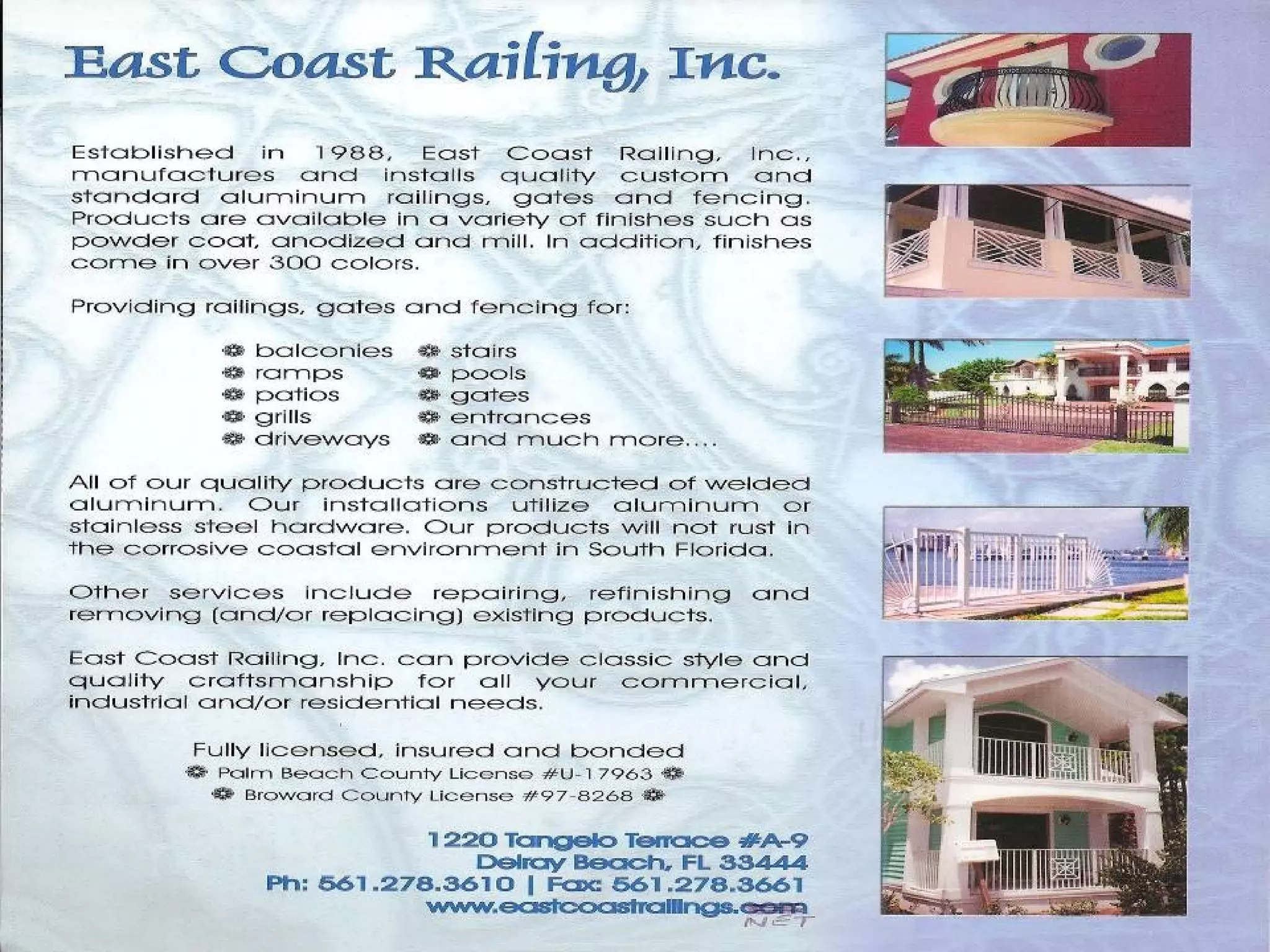 Some of East Coast Railings completed jobs. | PPT