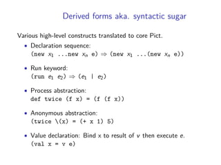 Pict: A programming language based on the pi-calculus | PDF