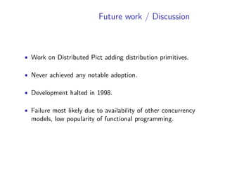 Pict: A programming language based on the pi-calculus | PDF