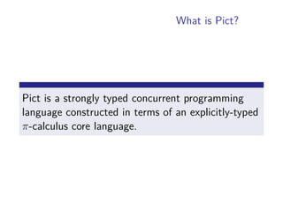 Pict: A programming language based on the pi-calculus | PDF