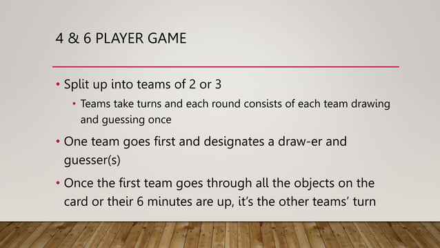 piction rules for playing with group large or small | PPTX