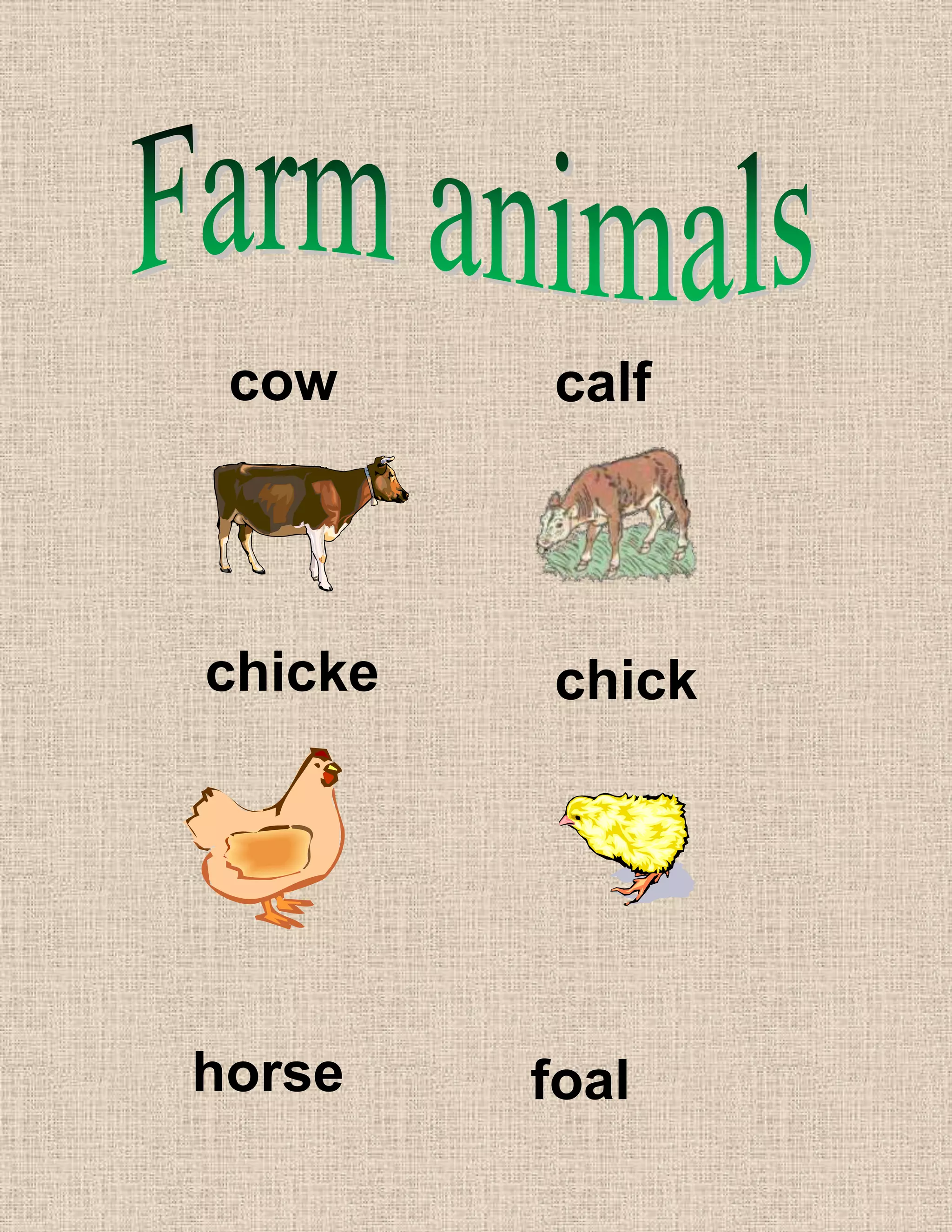 Pictionary: Farm Animals. | DOCX