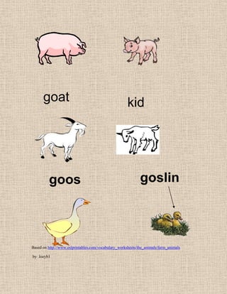 Pictionary: Farm Animals. | PDF