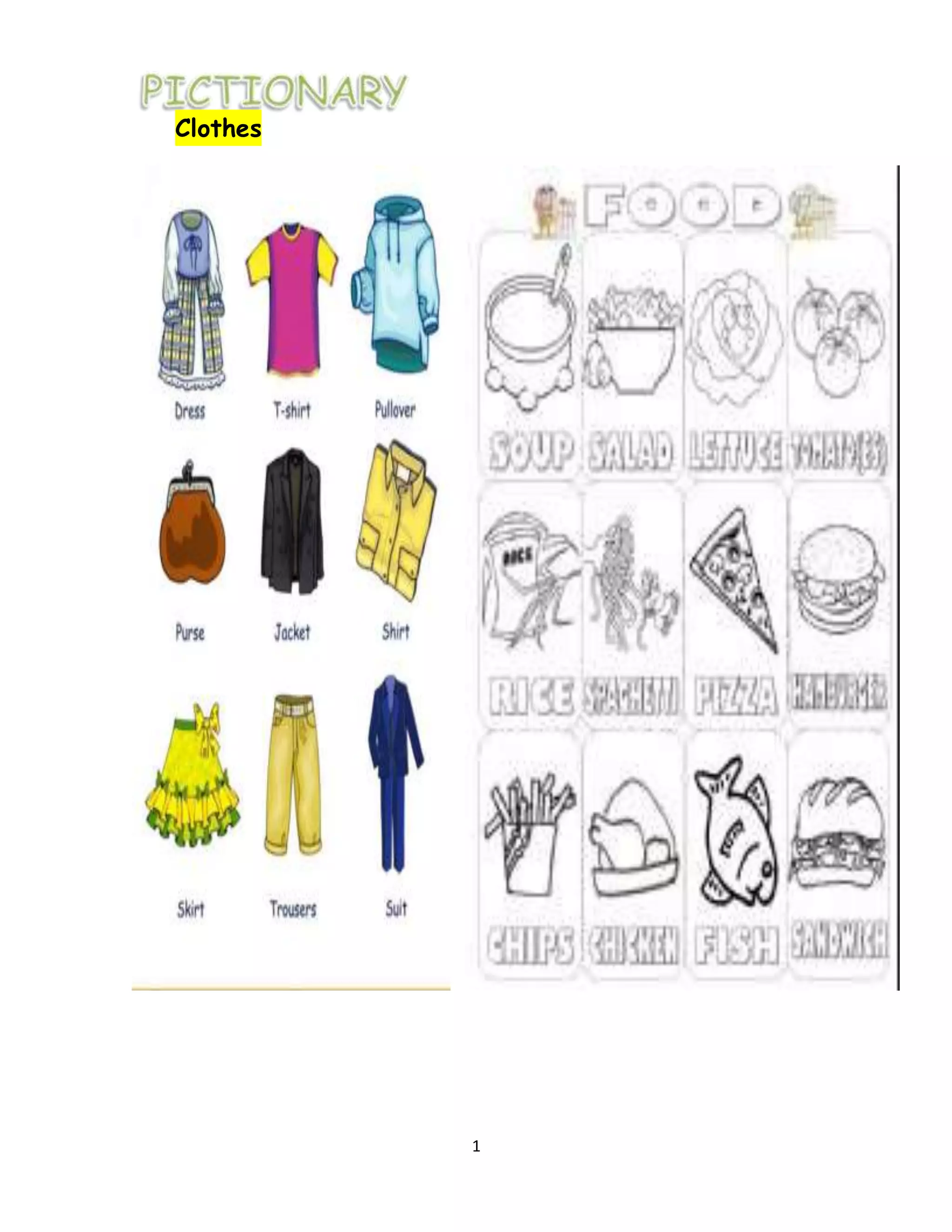 Pictionary For Kids | DOCX