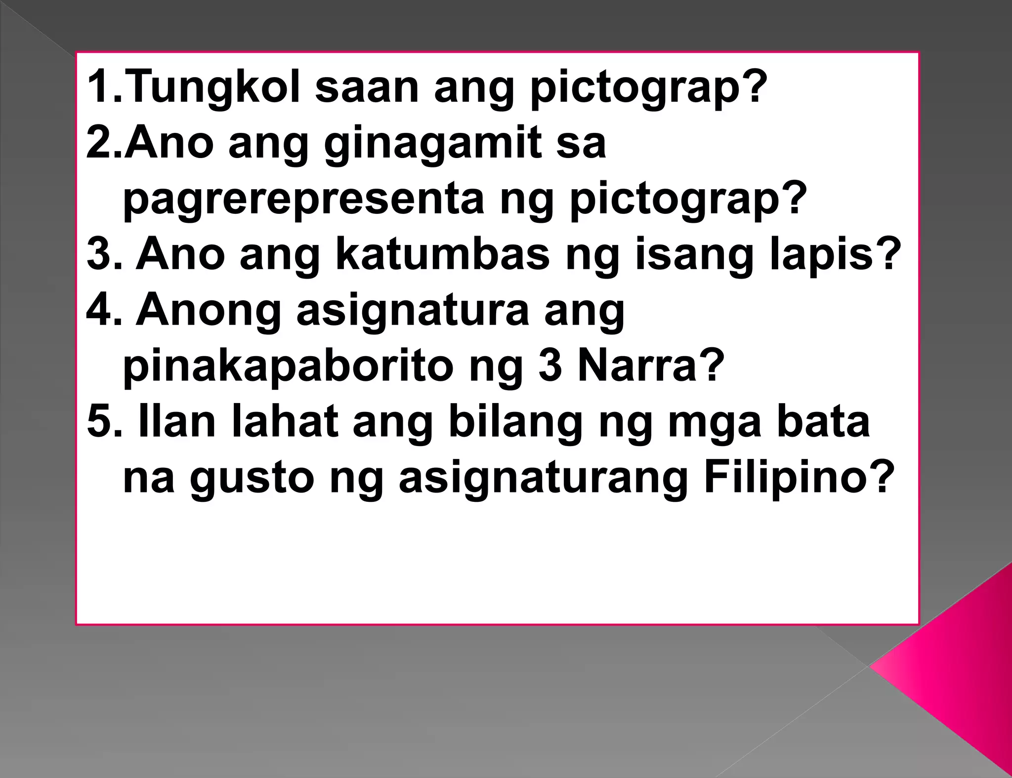 Pictograph Filipino 3 | PPTX