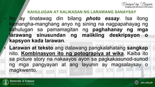 PICTORIAL-ESSAY: FILIPINO SA PILING LARANGAN | PPTX
