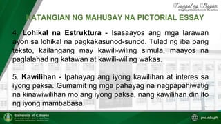 PICTORIAL-ESSAY: FILIPINO SA PILING LARANGAN | PPTX