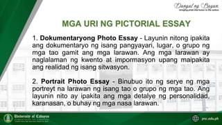 PICTORIAL-ESSAY: FILIPINO SA PILING LARANGAN | PPTX