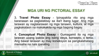 PICTORIAL-ESSAY: FILIPINO SA PILING LARANGAN | PPTX