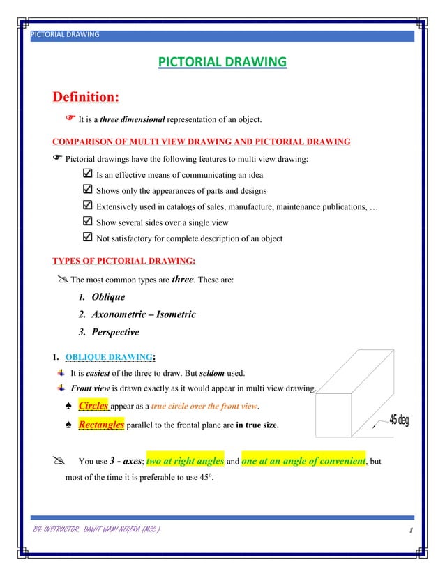 Pictorial Drawing | PDF | 3-D Graphics | Computer Software and Applications