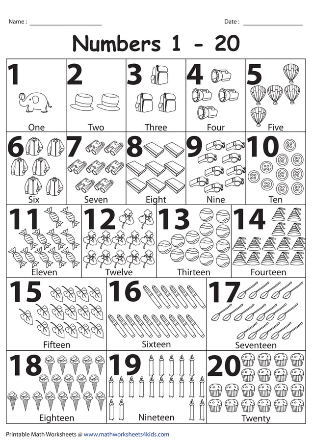 Numbers 1 to 20 | PDF