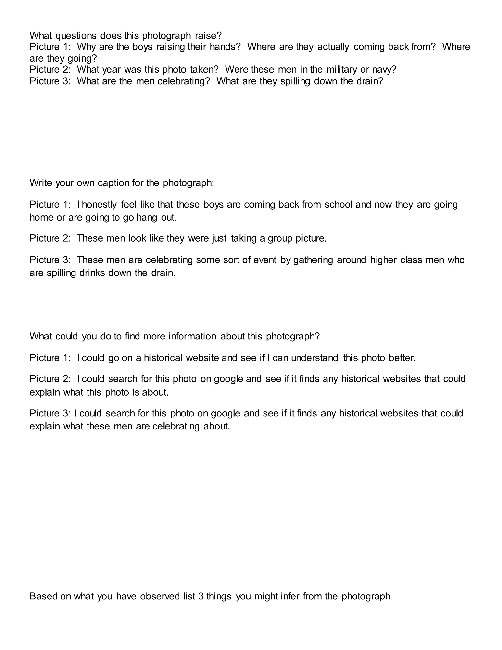 Picture analysis questions and answers | DOCX