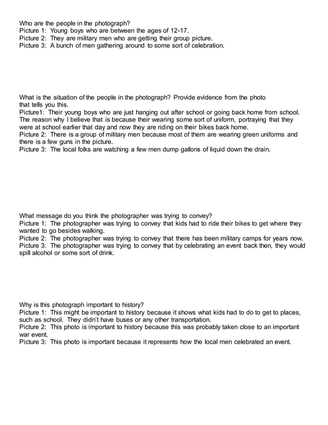 Picture analysis questions and answers | DOCX | Alcoholic Beverages ...