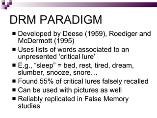 Picture and word false memory in autism spectrum disorder, Megan ...