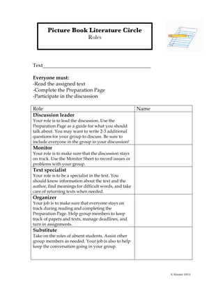 Picture book literature circles | PDF