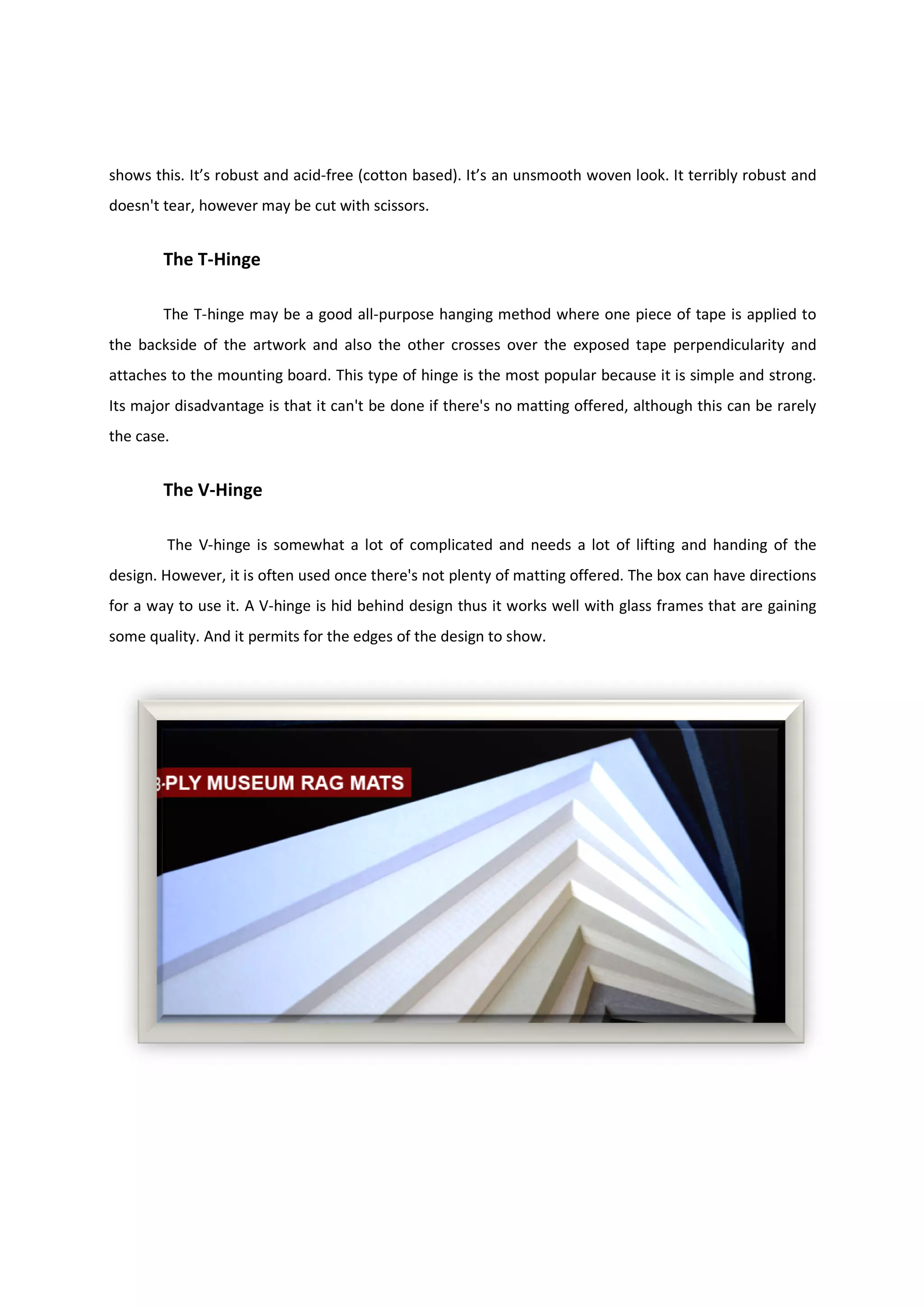 Picture frame mounting techniques | PDF