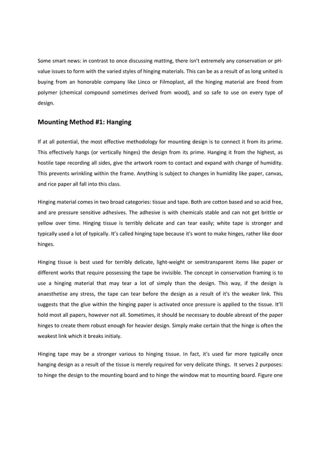Picture frame mounting techniques | PDF