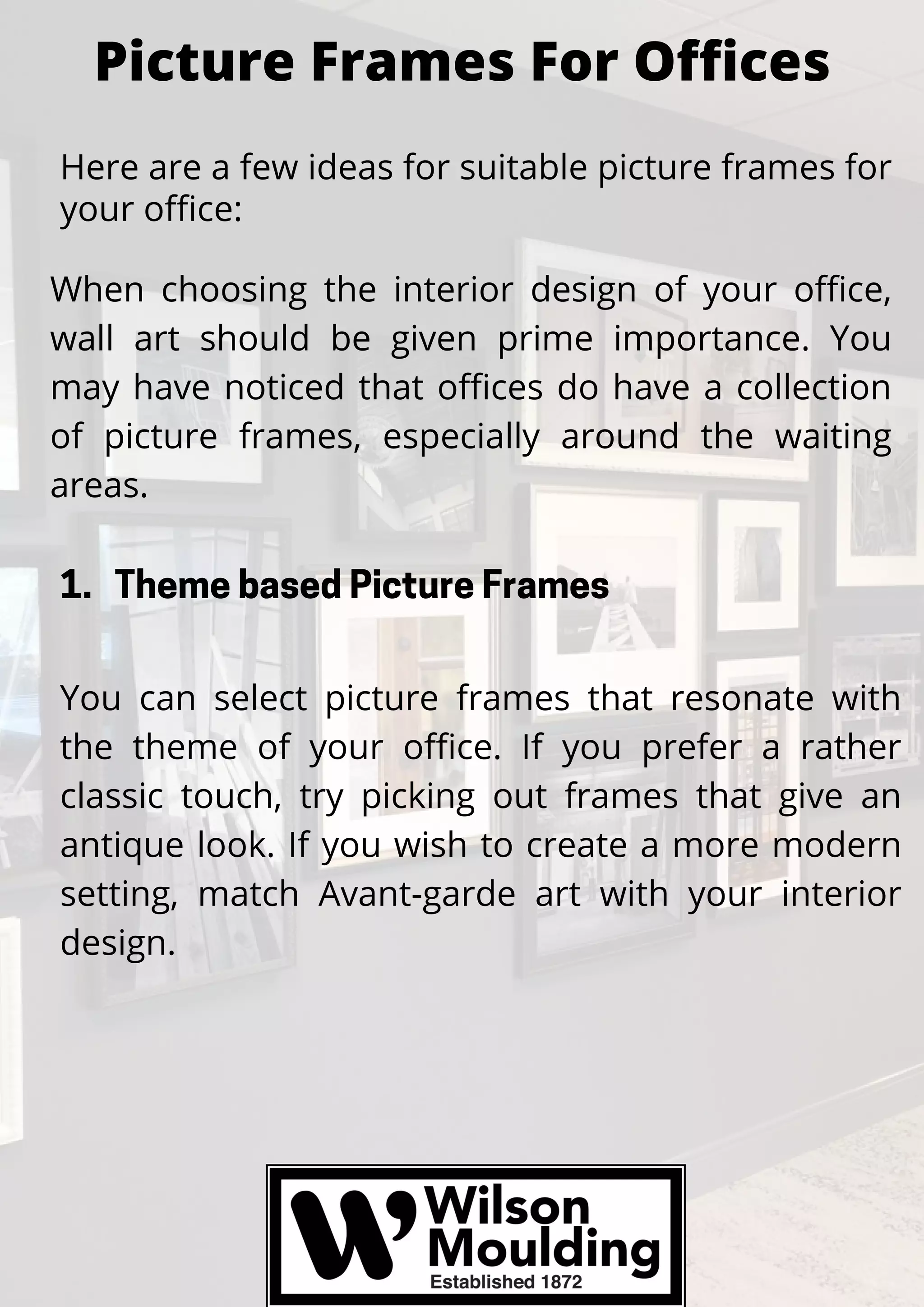 Picture frames for offices | PDF