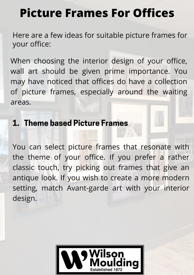 Picture frames for offices | PDF