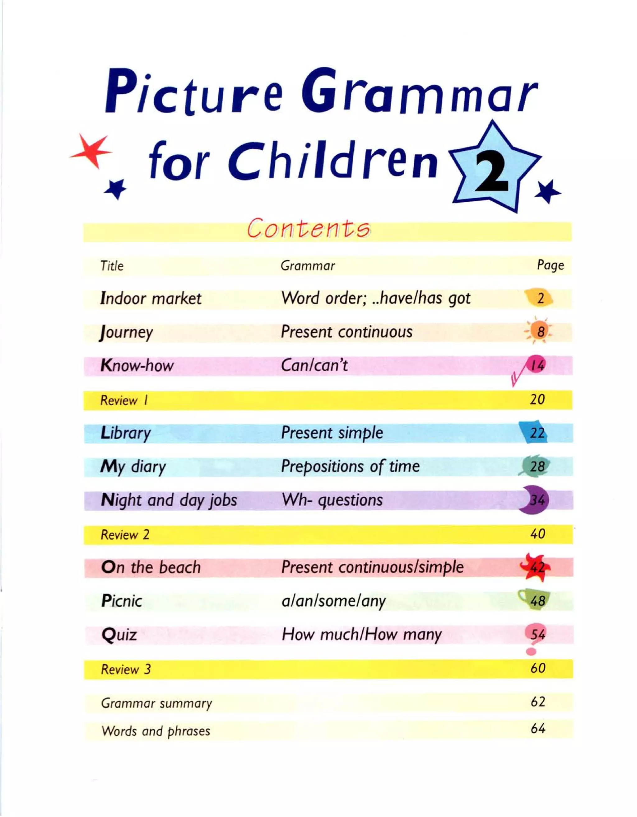 Picture grammar for children 2 | PDF