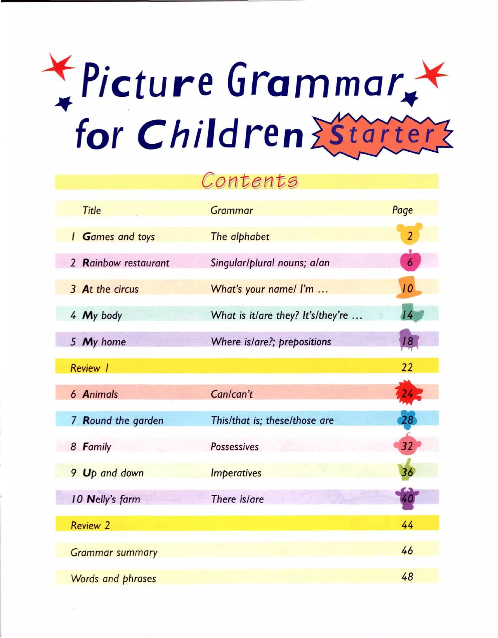 Picture grammar for children starter | PDF