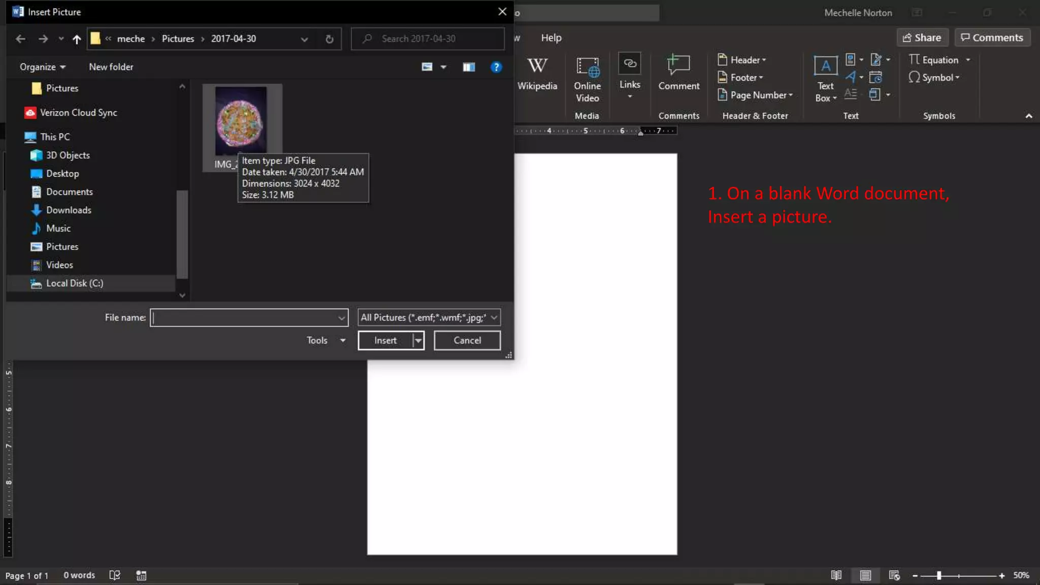 Picture manipulation in MS Word | PPSX