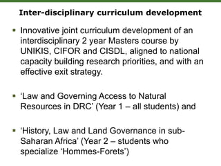 Interdisciplinary Curriculum Development in the Democratic Republic of ...