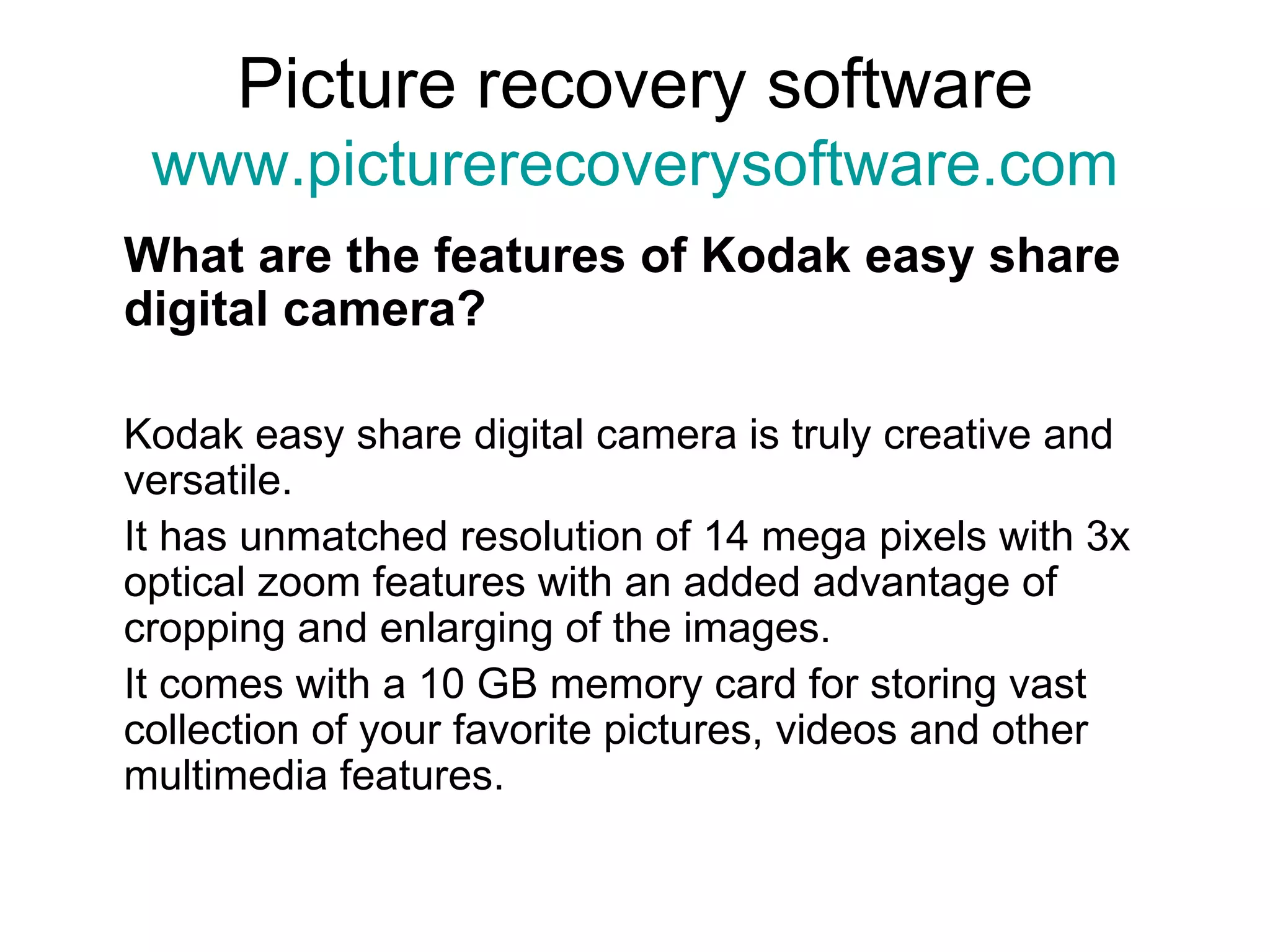 Picture Recovery Software | PPT