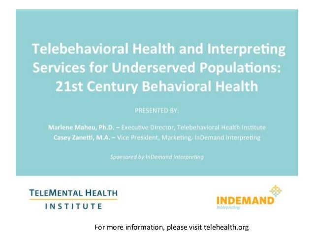 InDemand webinar - telebehavioral health and interpreting services | PPT