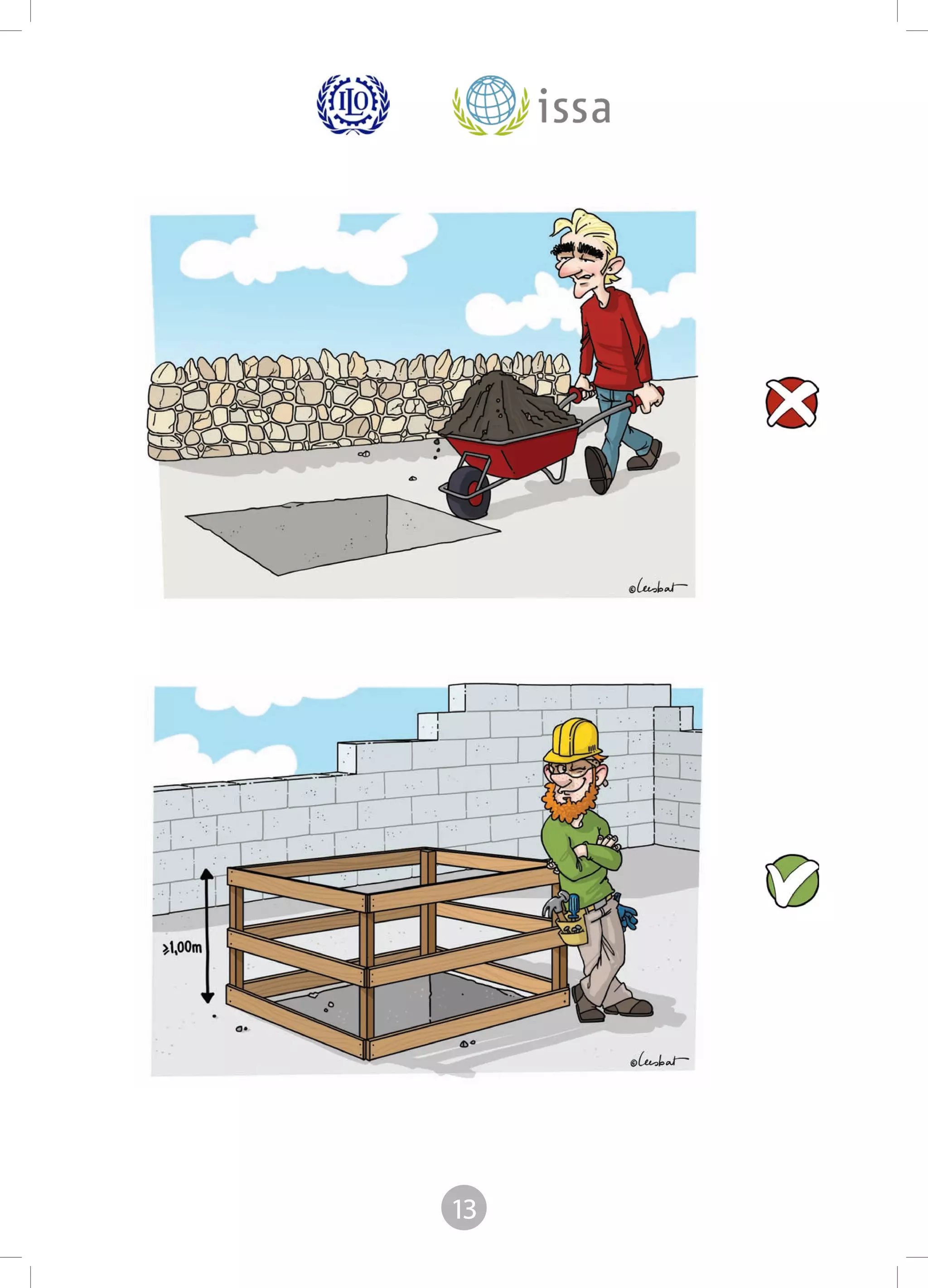 Pictures booklet about safe and unsafe practices in construction sites ...